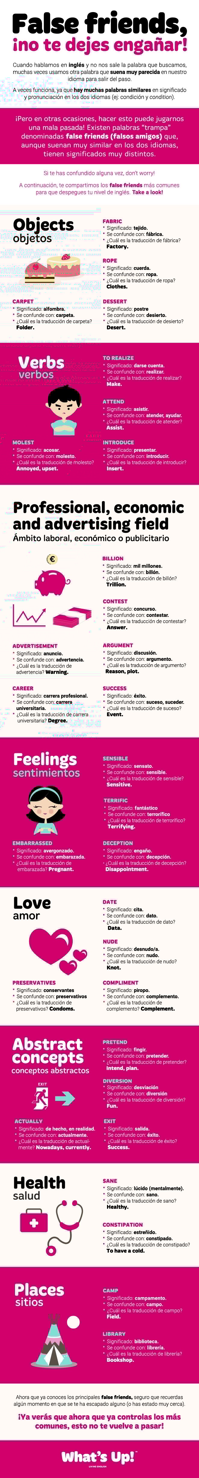Infografía: ¡no te dejes engañas por los False friends!
